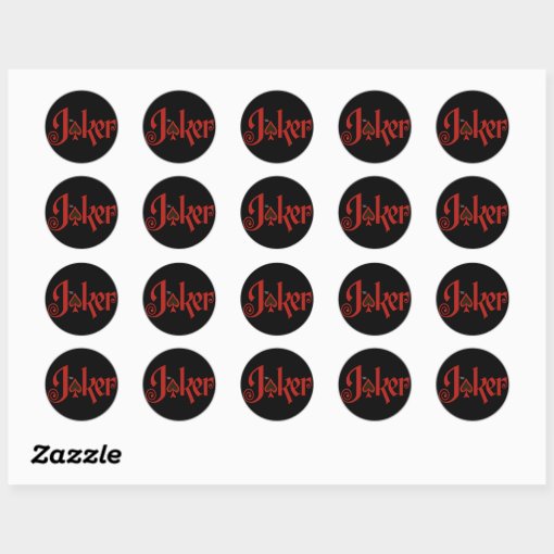 The Joker Playing Card Logo Classic Round Sticker | Zazzle