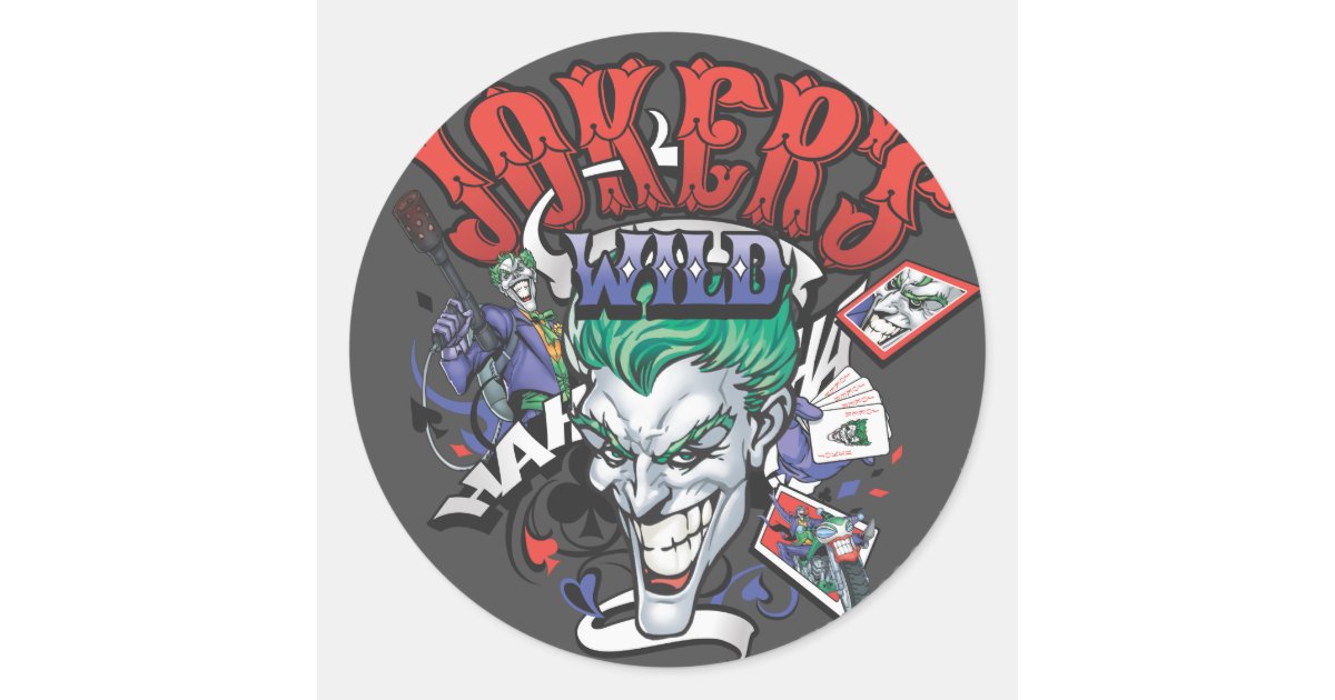 The Joker's Wild Classic Round Sticker | Zazzle