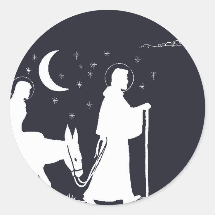 The Journey To Bethlehem Classic Round Sticker | Zazzle
