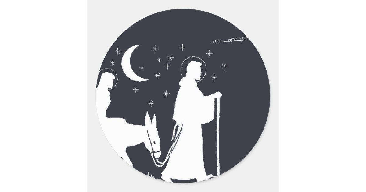 The Journey To Bethlehem Classic Round Sticker | Zazzle