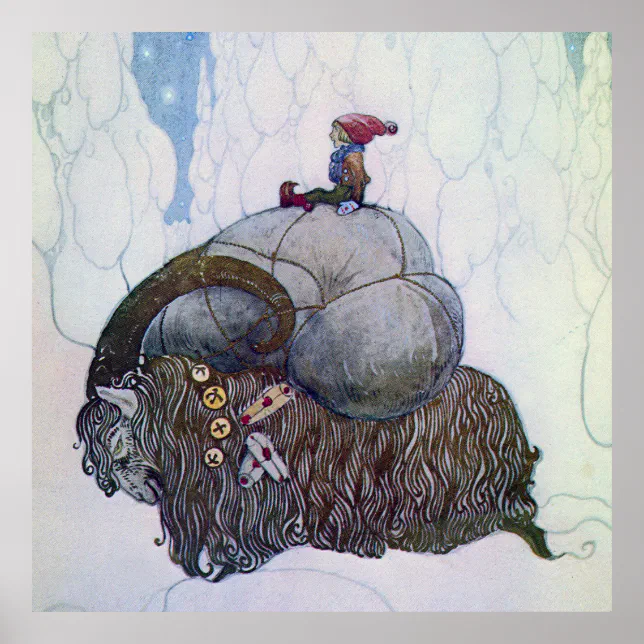 “The Julbock” Christmas Goat by John Bauer Poster | Zazzle