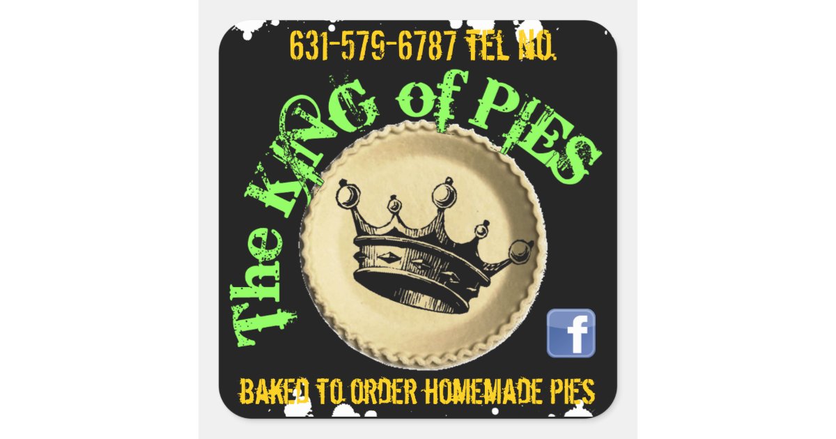 the king of pies pie box labels | Zazzle