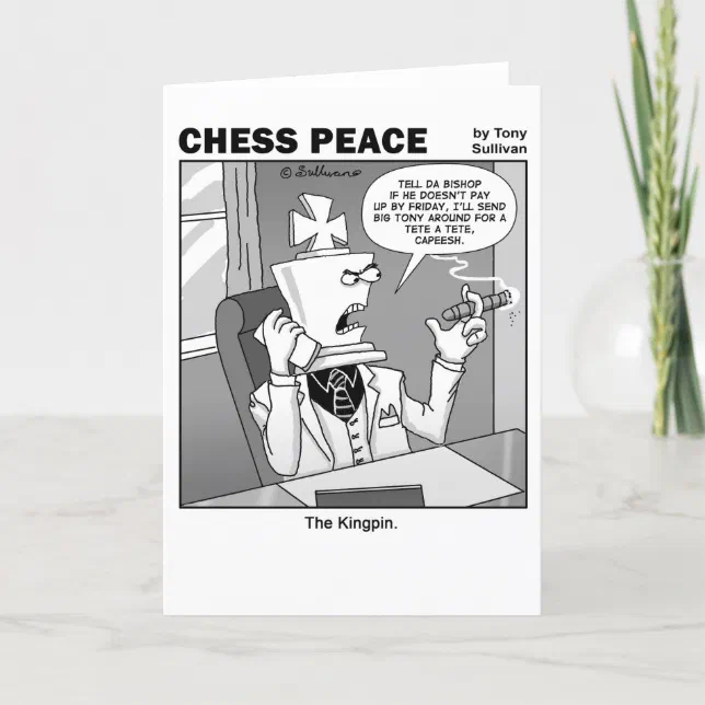 The Kingpin Chess Peace cartoon Card | Zazzle