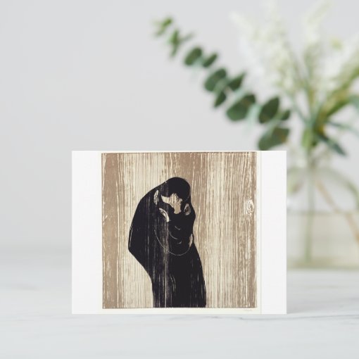 The kiss by Edvard Munch lithography, Postcard | Zazzle
