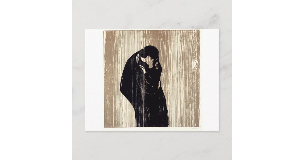 The kiss by Edvard Munch lithography, Postcard | Zazzle