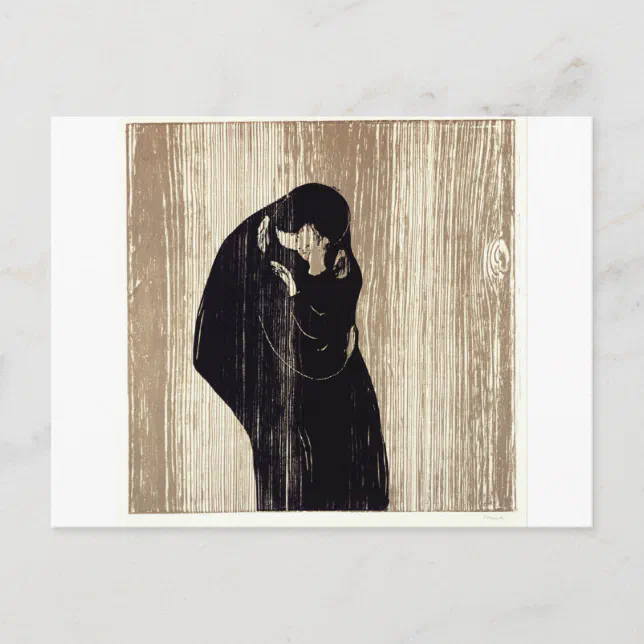 The kiss by Edvard Munch lithography, Postcard | Zazzle