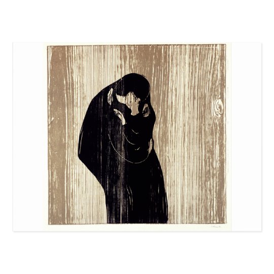 The kiss by Edvard Munch lithography, Postcard | Zazzle.com