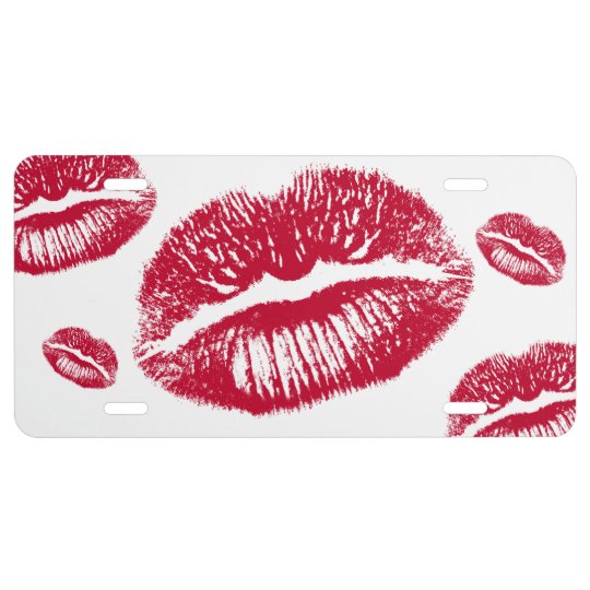 The Kiss, Red Lips License Plate | Zazzle.com