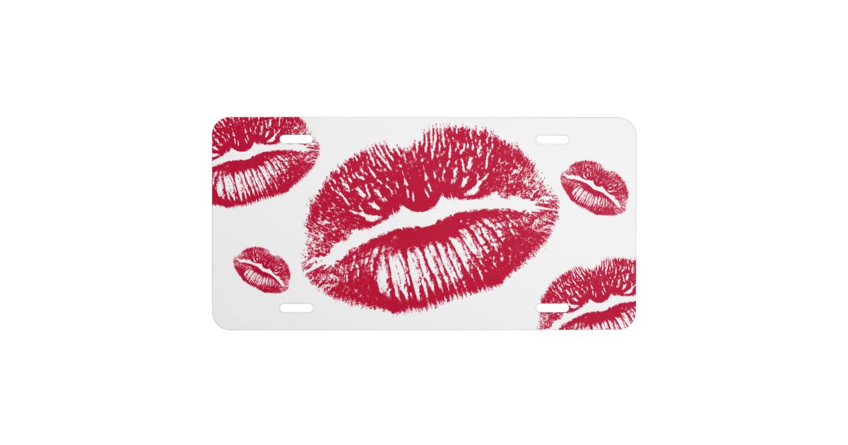 The Kiss, Red Lips License Plate | Zazzle