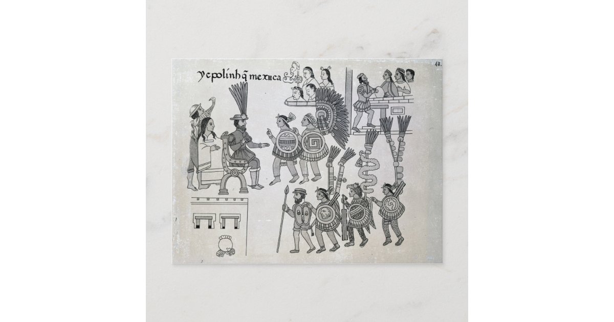 The last Aztec Emperor Cuauhtemoc surrenders Postcard | Zazzle