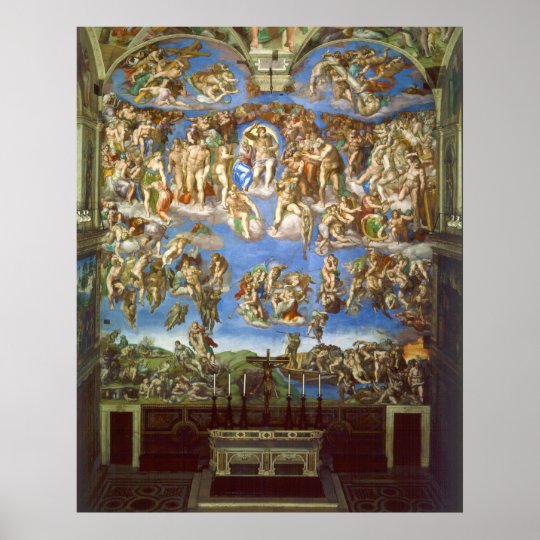 The Last Judgment Fresco by Michelangelo Poster | Zazzle.com