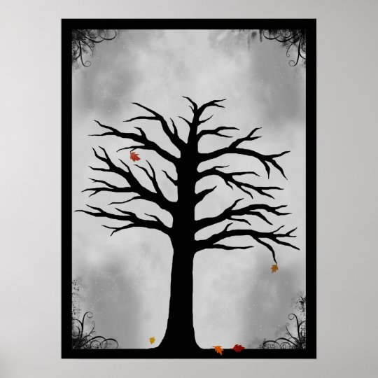 The Last Leaves of Fall - Spooky Tree Poster | Zazzle.com