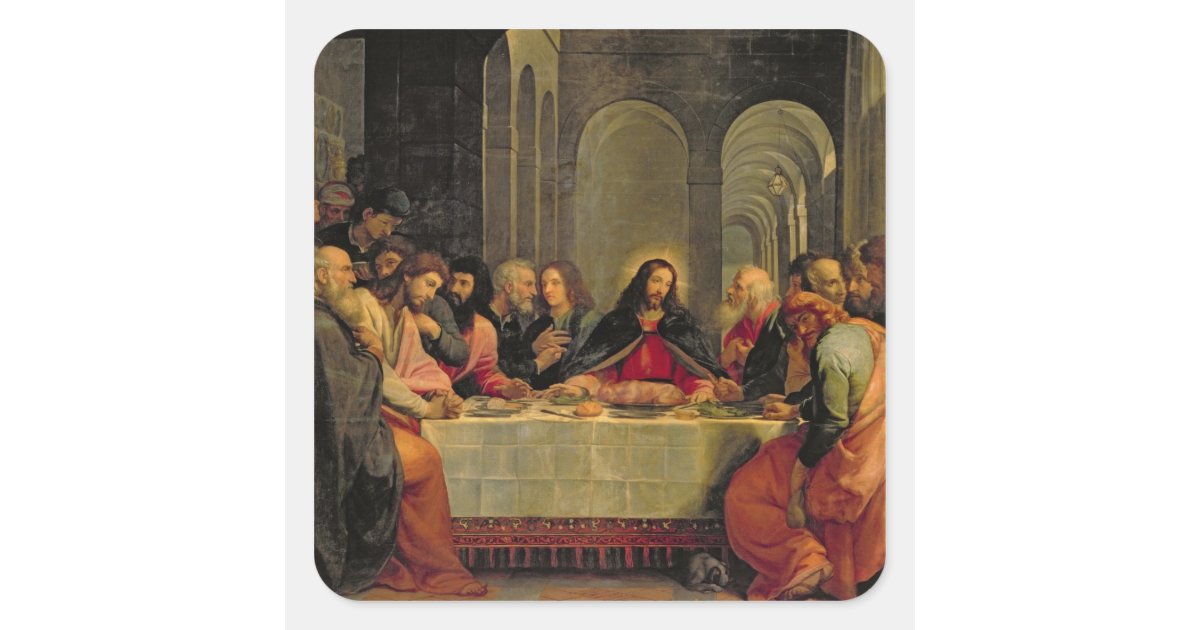 The Last Supper 2 Square Sticker | Zazzle