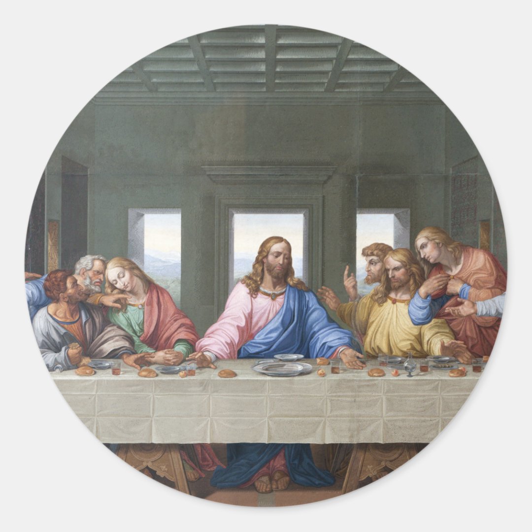 The Last Supper by Leonardo da Vinci Classic Round Sticker | Zazzle