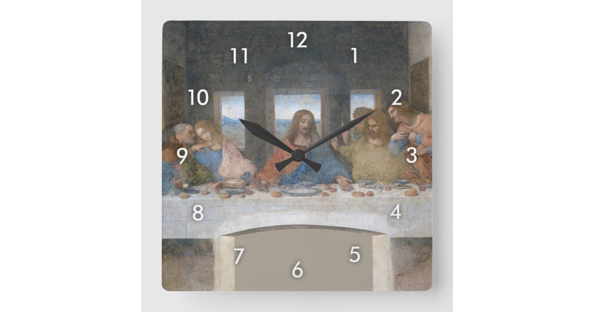 The Last Supper, Leonardo da Vinci Square Wall Clock | Zazzle