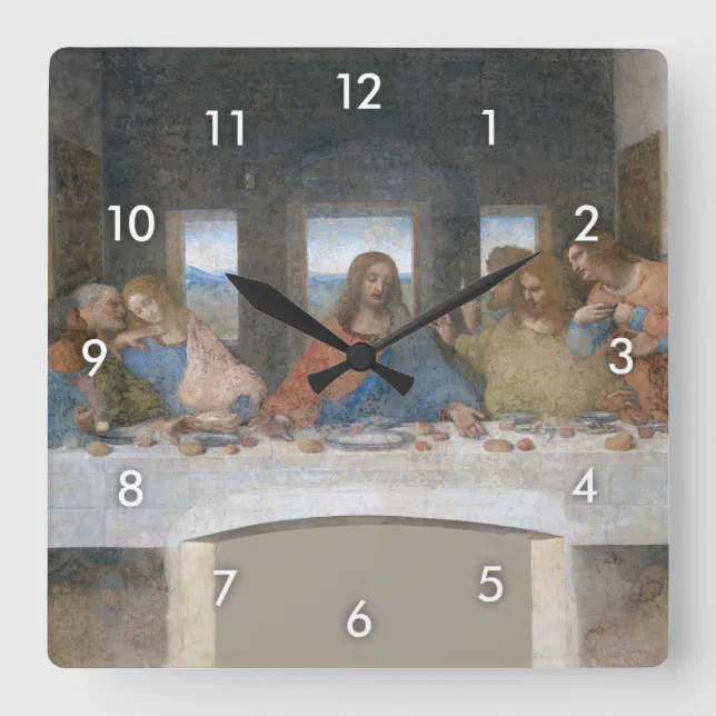 The Last Supper, Leonardo da Vinci Square Wall Clock | Zazzle