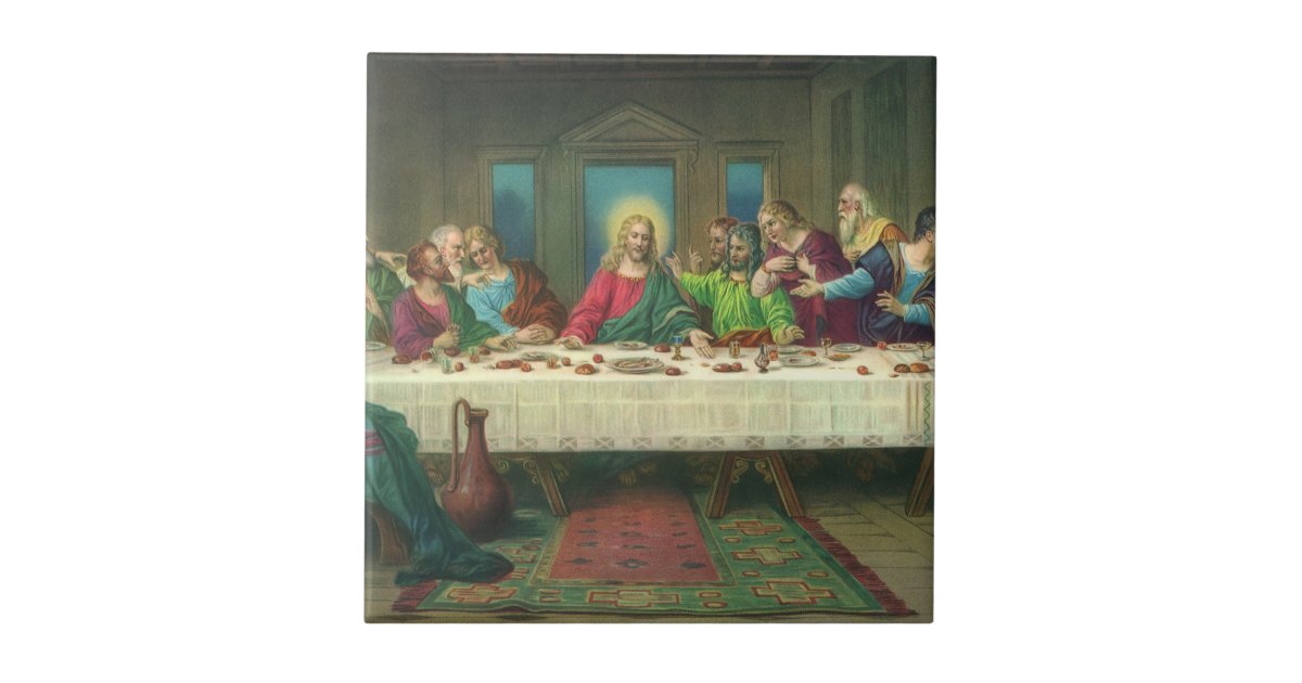 The Last Supper Originally by Leonardo da Vinci Ceramic Tile | Zazzle