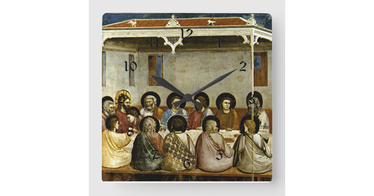 The Last Supper Square Wall Clock | Zazzle