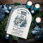 The Leader of Our Pack Wolf 100th Birthday Party Invitation | Zazzle