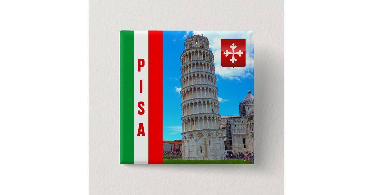 The Leaning Tower of Pisa - Italy Button | Zazzle