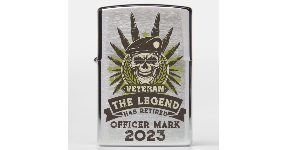 The Legend Has Retired Personalized Veteran Army Zippo Lighter | Zazzle