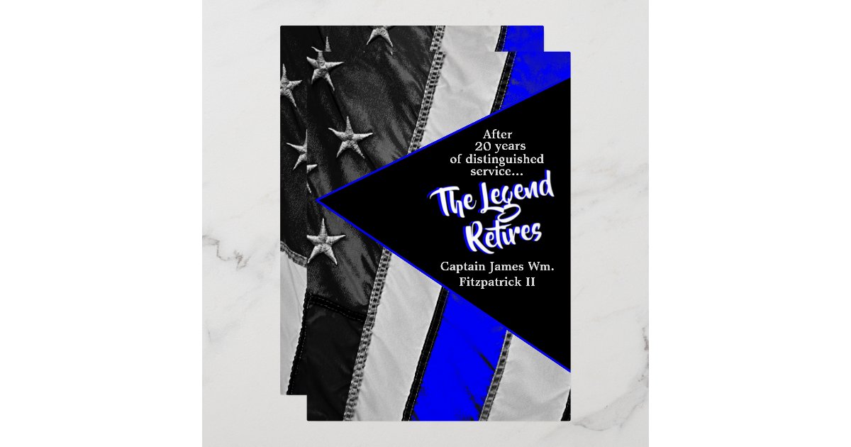 The Legend Retires Police Retirement Party Foil Invitation | Zazzle