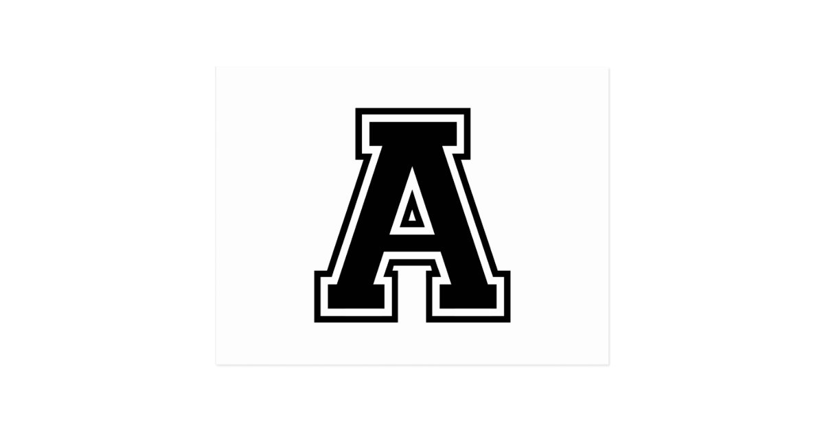 The Letter A, Collegiate Alphabet Postcard | Zazzle.com