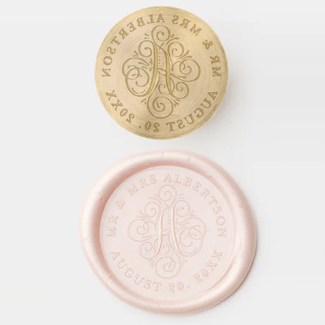 The Letter A Initial Names Wedding Wax Seal Stamp | Zazzle
