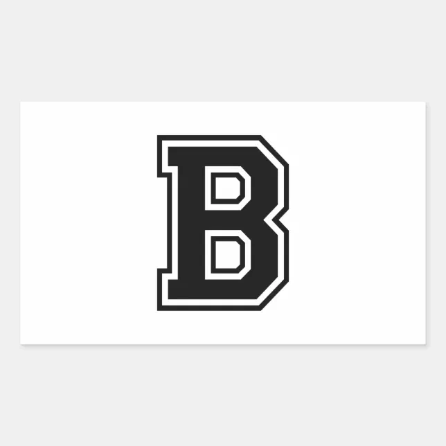 The Letter B, Collegiate Alphabet Rectangular Sticker | Zazzle