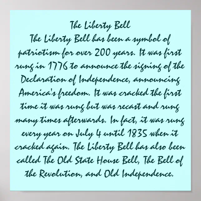 The liberty Bell Poster | Zazzle