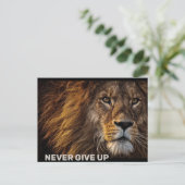 The Lion - Never Give Up Postcard | Zazzle