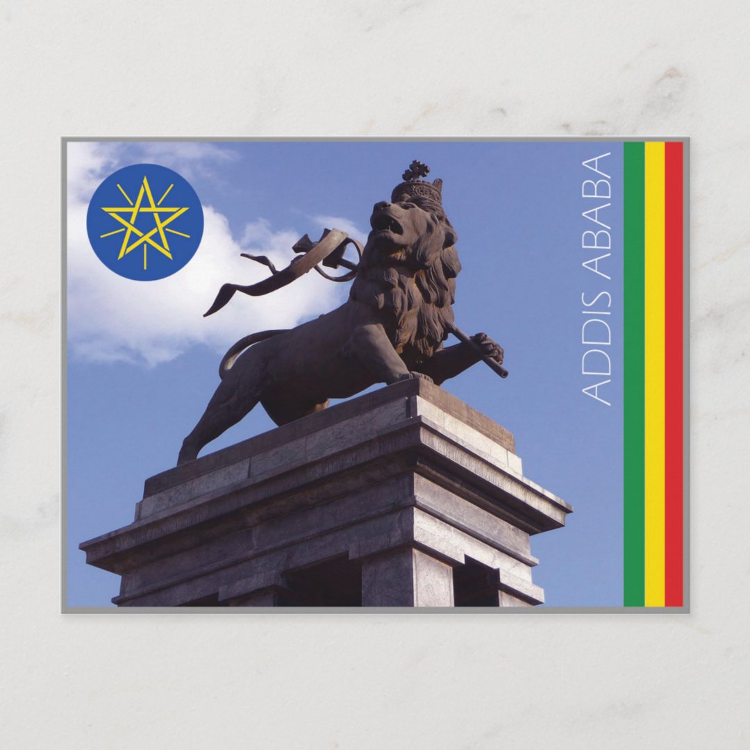 The Lion of Judah, Addis Ababa - Ethiopia Postcard | Zazzle