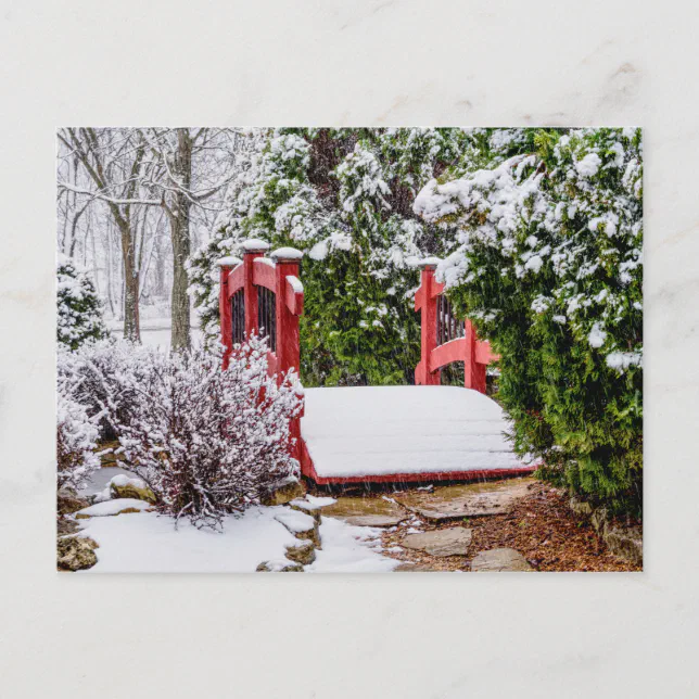 The Little Red Bridge Blank Post Card | Zazzle