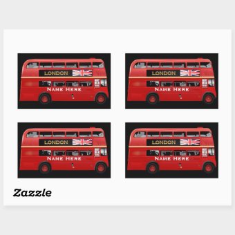 The London Red Bus Rectangular Sticker | Zazzle