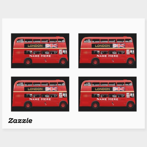 The London Red Bus Rectangular Sticker | Zazzle