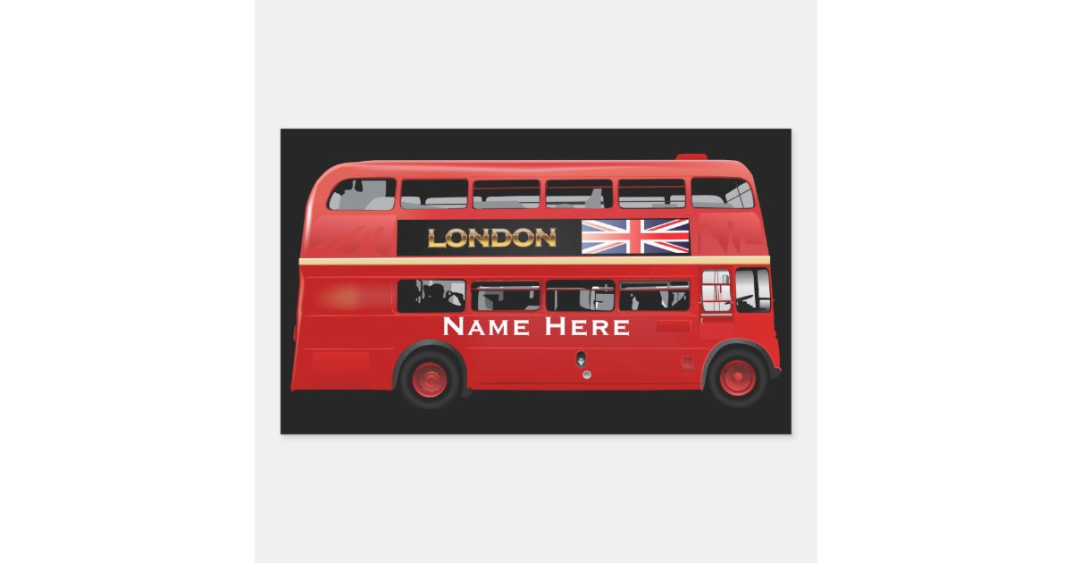 The London Red Bus Rectangular Sticker | Zazzle