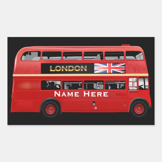 The London Red Bus Rectangular Sticker | Zazzle