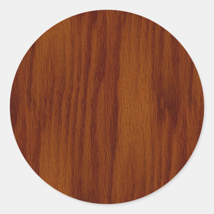The Look of Warm Oak Wood Grain Texture Classic Round Sticker | Zazzle