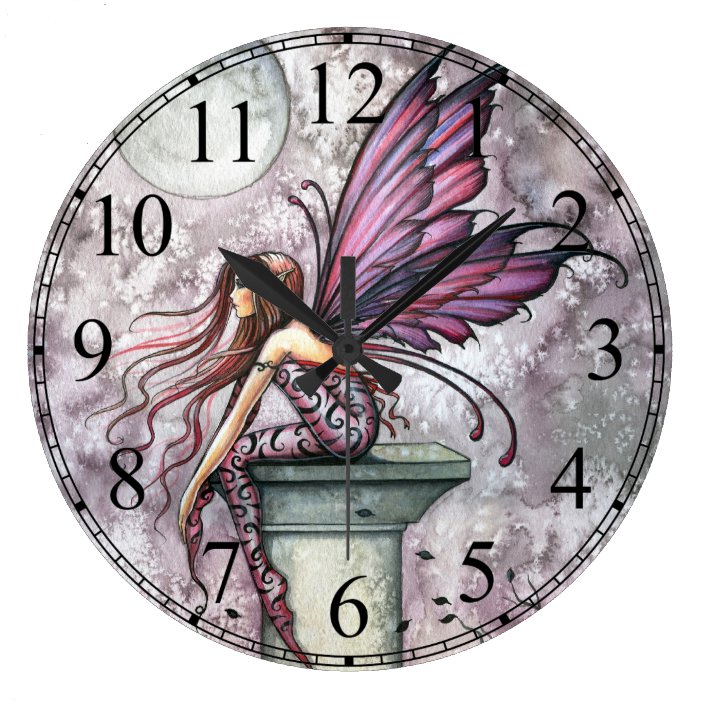 The Lookout Fairy Fantasy Art Wall Clock | Zazzle