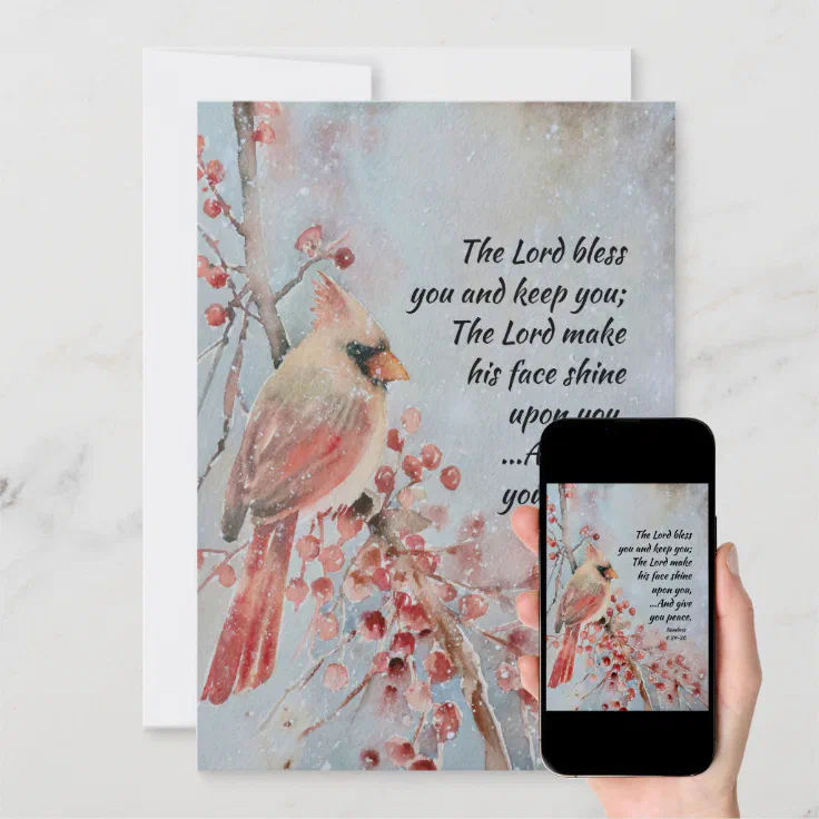 The Lord Bless You Inspirational Christmas Holiday Card | Zazzle