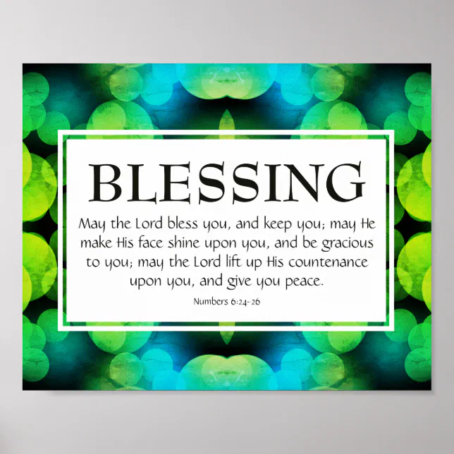 THE LORD BLESS YOU | Numbers 6:24-26 BLESSING Blue Poster | Zazzle