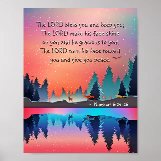 The Lord Bless You Numbers 6:24-26 Winter Lake Poster | Zazzle