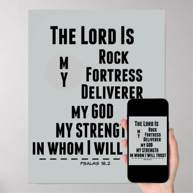 The Lord is my Rock Bible Verse Poster | Zazzle