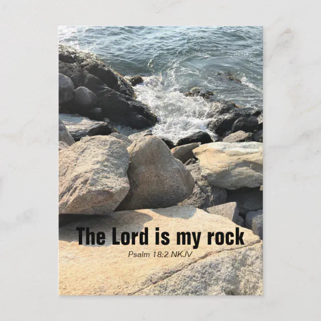 The Lord is My Rock Psalm 18:2 Photo of Ocean Blue Postcard | Zazzle