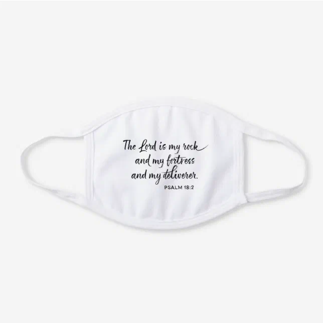 "The Lord is my Rock" - Religious White Cotton Face Mask | Zazzle