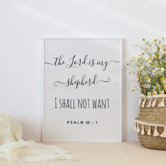 The Lord Is My Shepherd Script Poster | Zazzle
