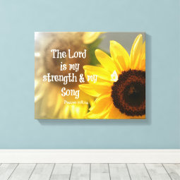 The Lord is my Strength and Song Bible Verse Canvas Print | Zazzle