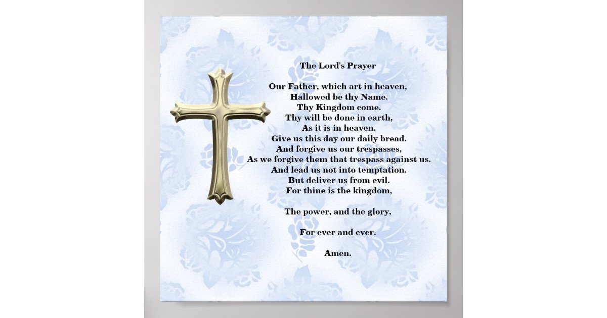 The Lord's Prayer (blue) Poster | Zazzle