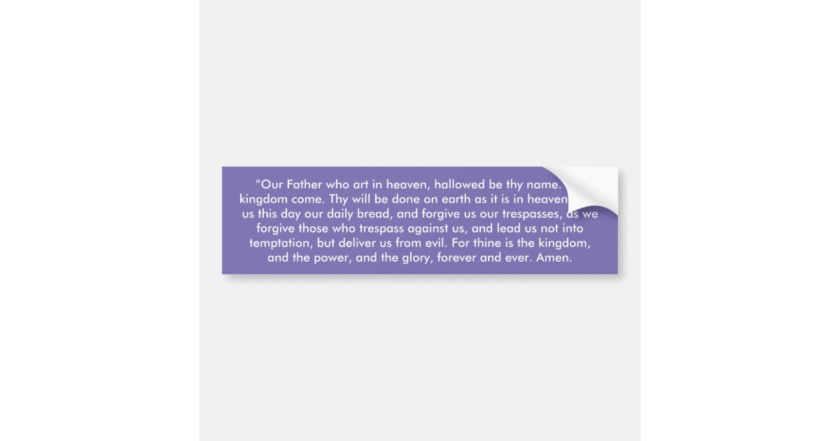 "The Lord's Prayer" Inspirational Bumper Sticker | Zazzle