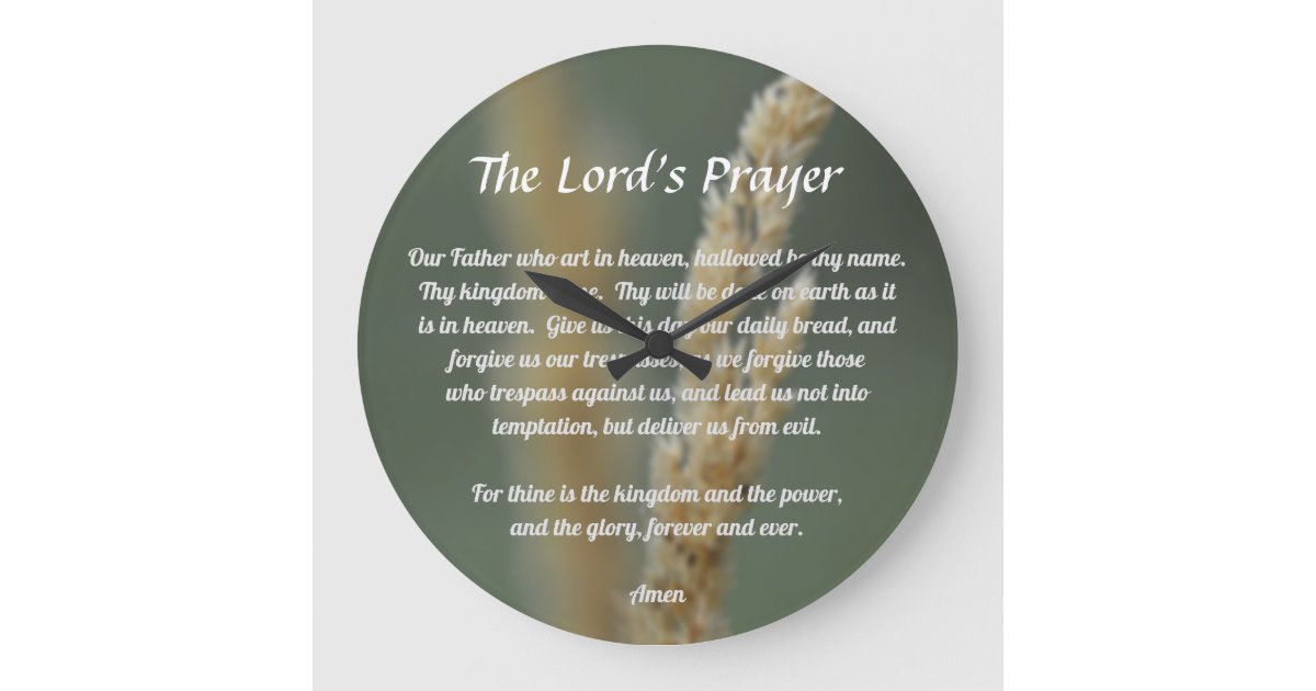 The Lord's Prayer Large Clock | Zazzle